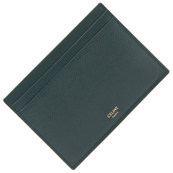 Celine | Accessories | Celine Card Case Dark Green Leather Multi Ladies ...